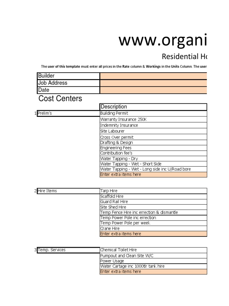 Residential House Building Template | PDF | Framing (Construction ...