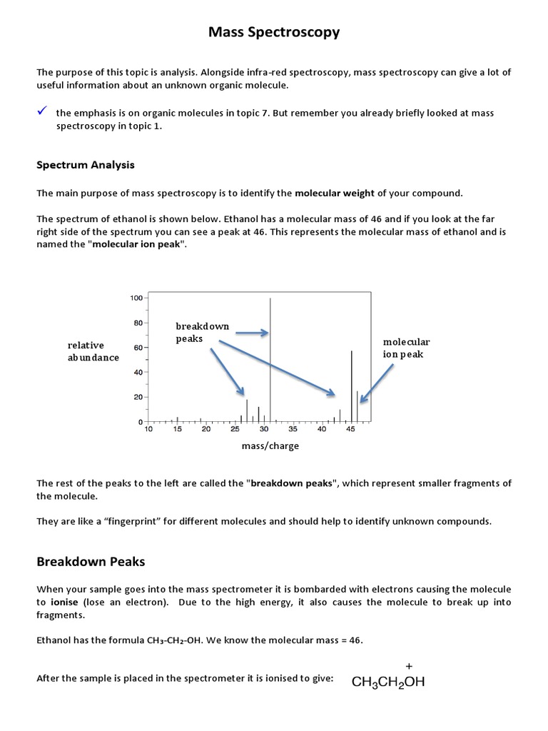 Mass Spectroscopy Edexcel | PDF | Mass Spectrometry | Molecules