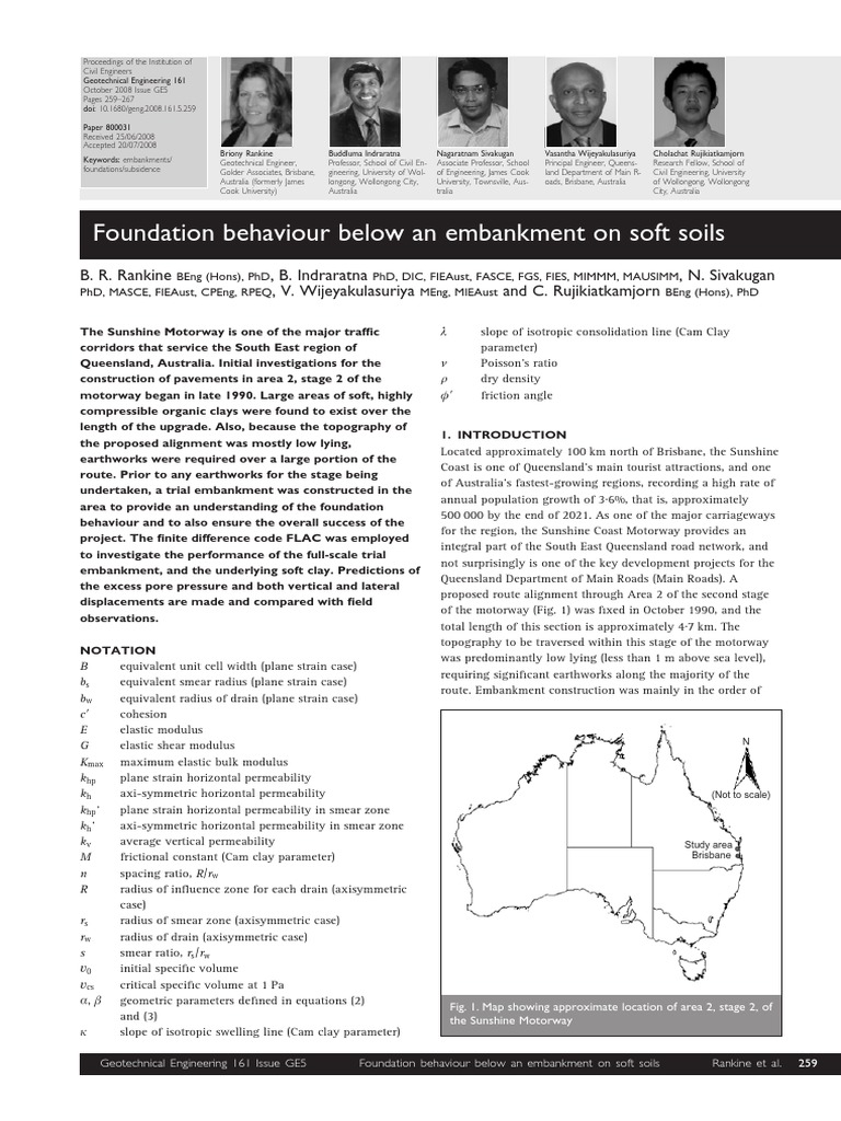 Foundation Behaviour Below An Embankment On Soft Soils | PDF ...