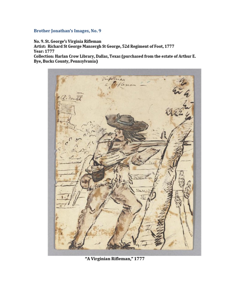 Brother Jonathan’s Images, No. 9 St. George’s Virginia Rifleman Artist ...
