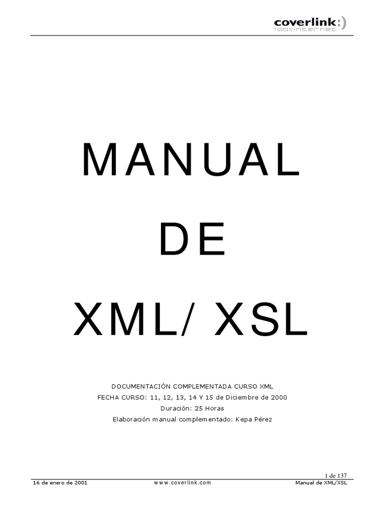 Manual de XSL y XML PDF | PDF | Lenguaje de marcado | HTML