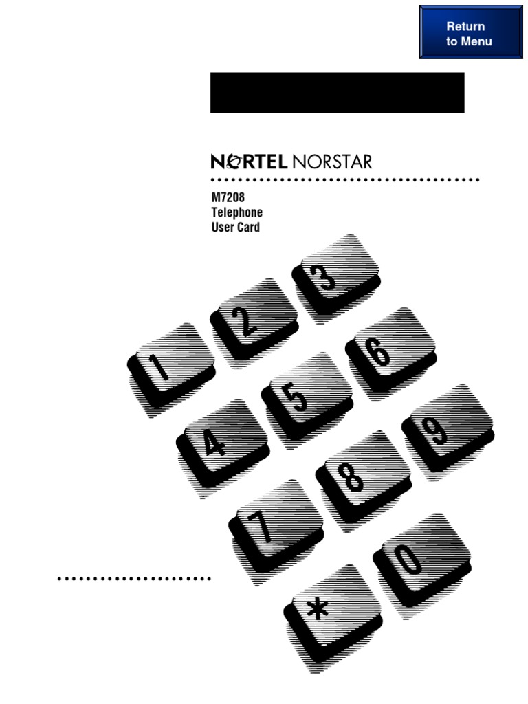 Nortel M 7208 Telephone User Card | PDF | Telephone | Oral Communication