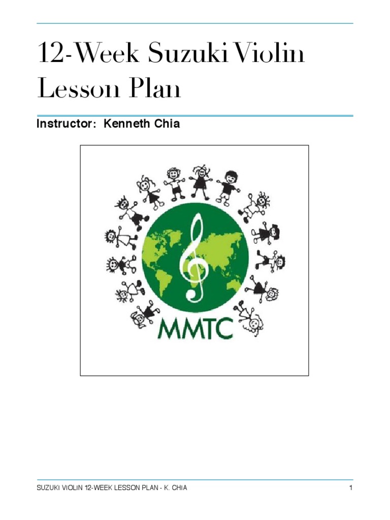 Suzuki Violin 12-Week Lesson Plan KC-MMTC | PDF | Violin | Music Education