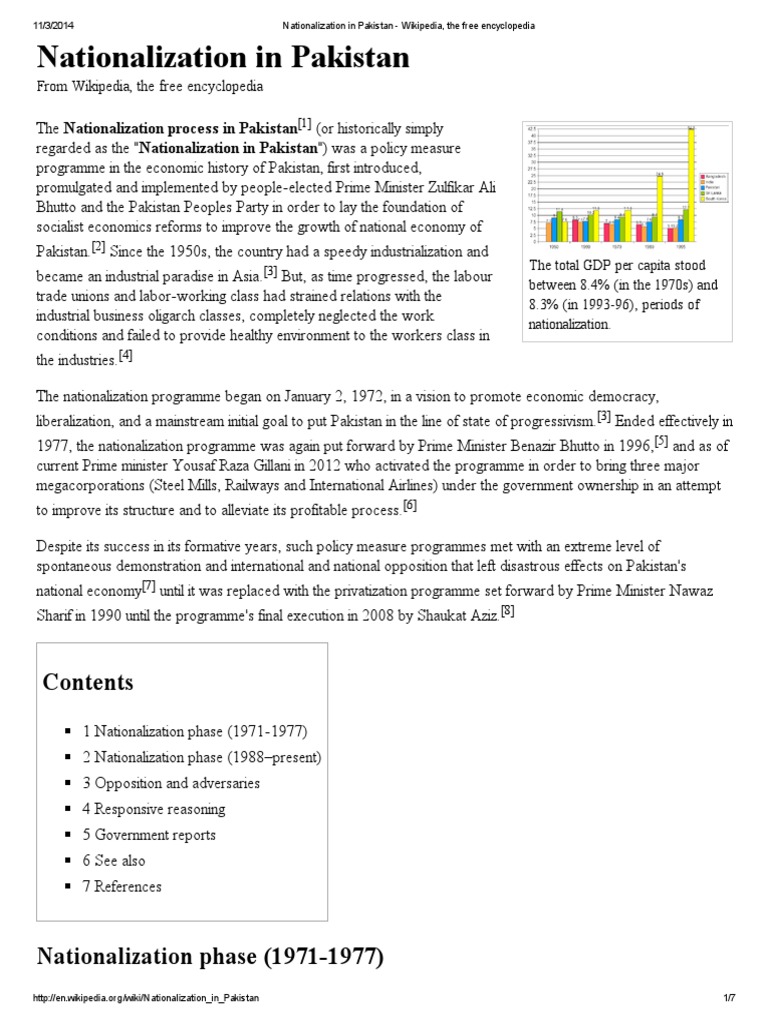 Nationalization in Pakistan | PDF | Government Of Pakistan | Pakistan