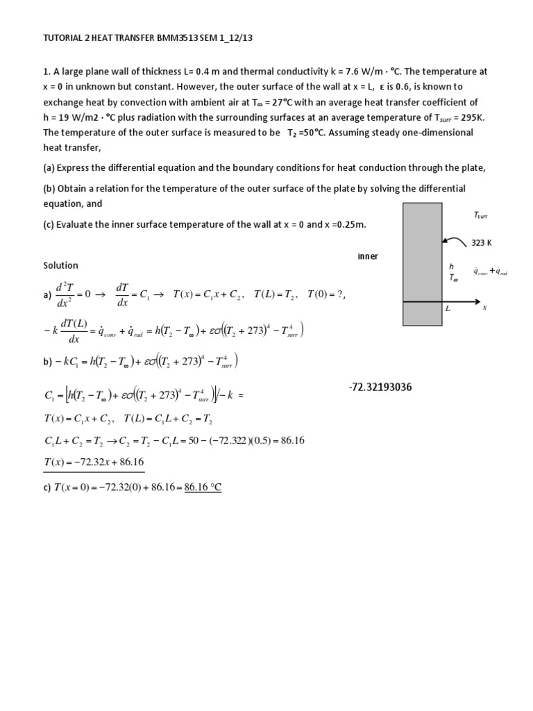 Tutorial 2 Heat Transfer Answer Bmm3513 Sem 1-12-13 | PDF | Heat ...