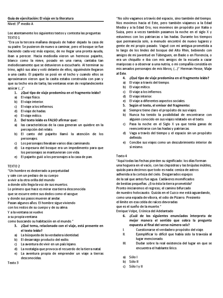 Guia Actividades El Viaje en La Literatura | PDF | Religión y creencia