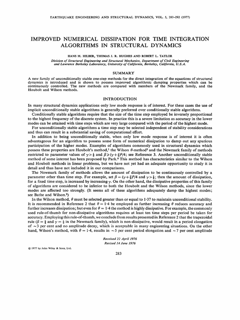 HHT Method | PDF | Eigenvalues And Eigenvectors | Stability Theory