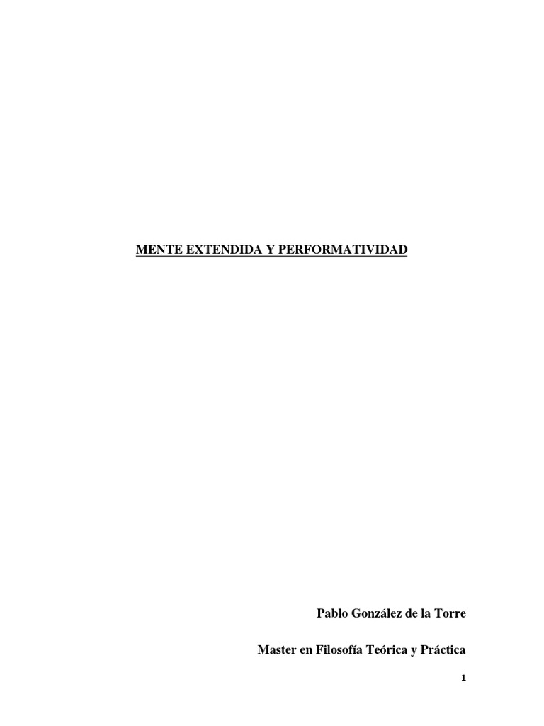 La Mente Extendida | PDF | Racionalidad | Mente