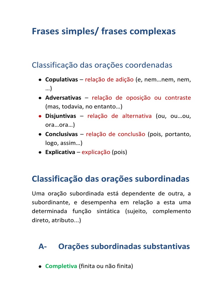 Frases Simples e Complexas 2 | PDF | Linguística | Sintaxe