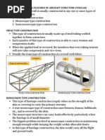 Fuselage Types of Construction | PDF | Fuselage | Truss