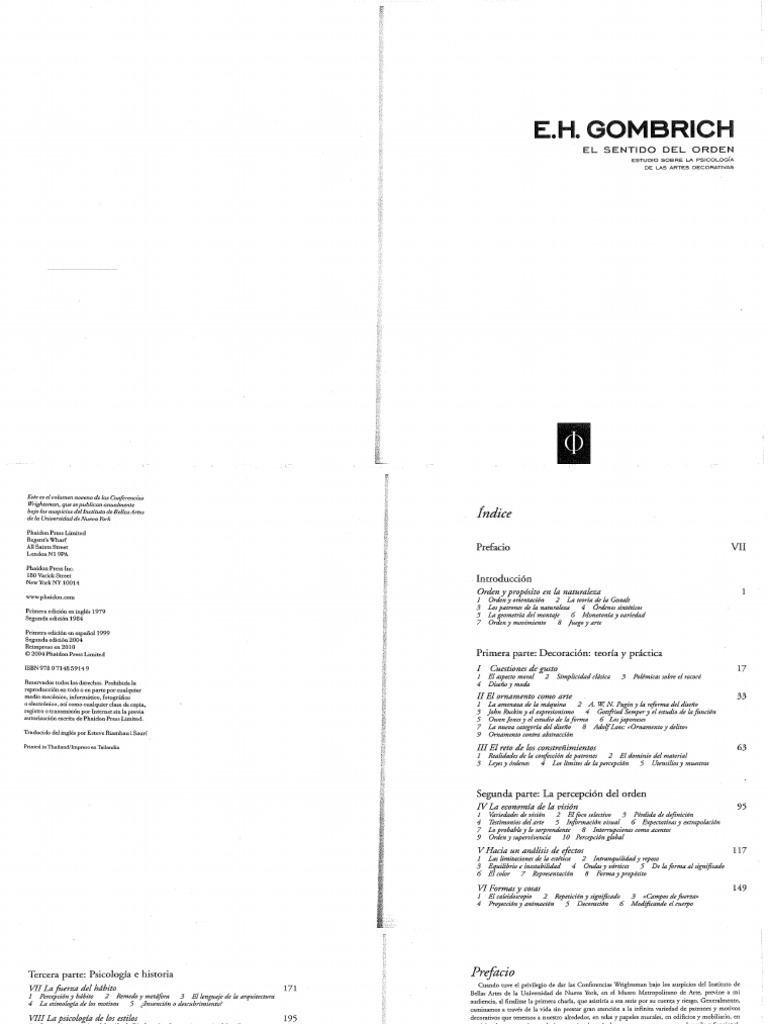 Gombrich - El Sentido Del Orden | PDF | Estudios de idiomas extranjeros