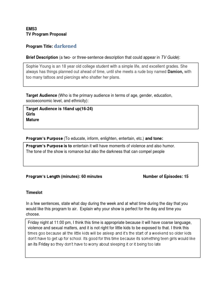 TV Show Proposal | PDF | Television Programs | Twitter