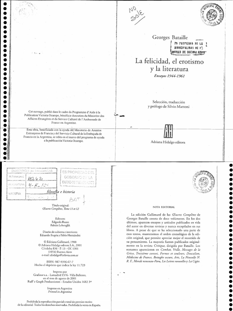 Georges Bataille La Felicidad El Erotismo y La Literatura | PDF | Estudios de idiomas extranjeros