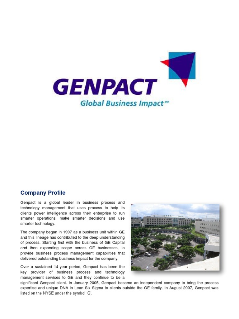 Genpact - Company Information | Download Free PDF | Competence (Human ...
