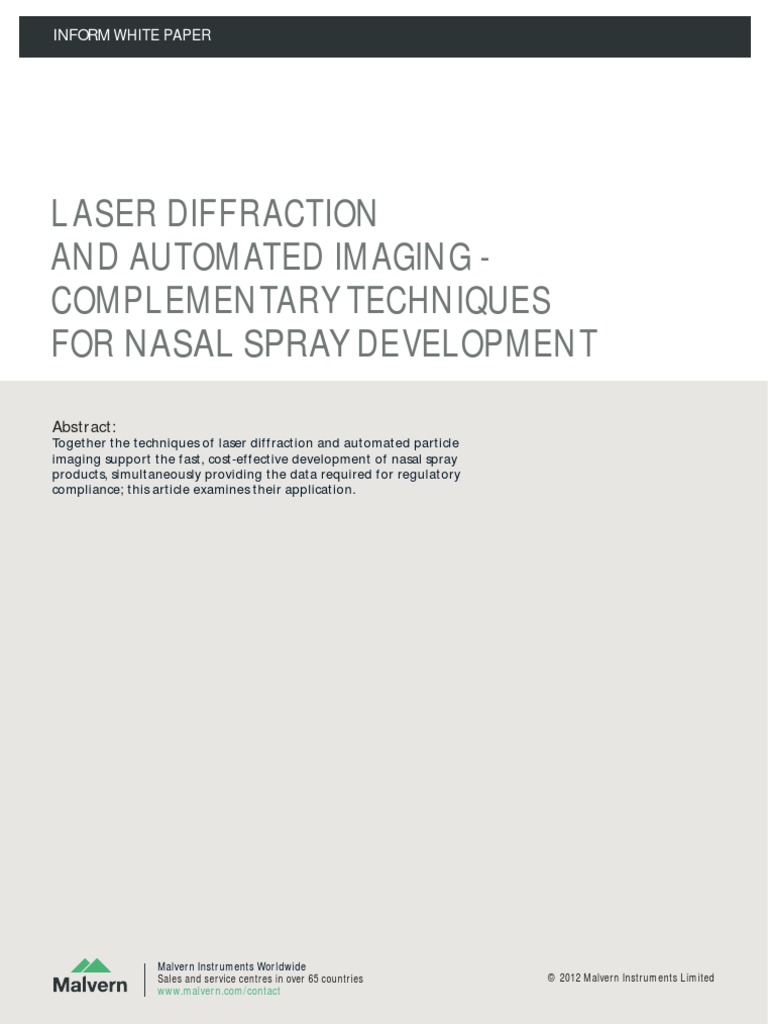 Malvern Laser Diffraction and Automated Imaging Complementary ...