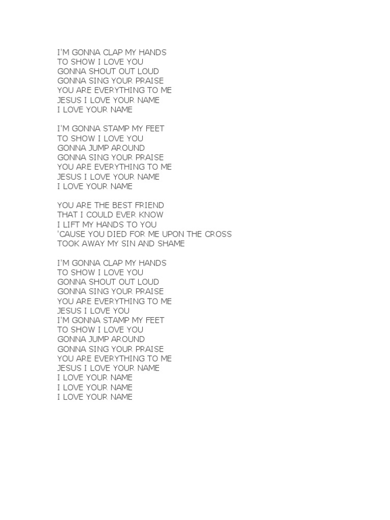 I m Gonna Clap My Hands Lyrics PDF Poetry