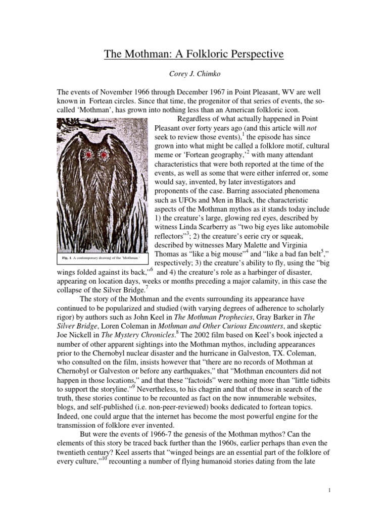 The Mothman A Folkloric Perspective | PDF | History | Classics
