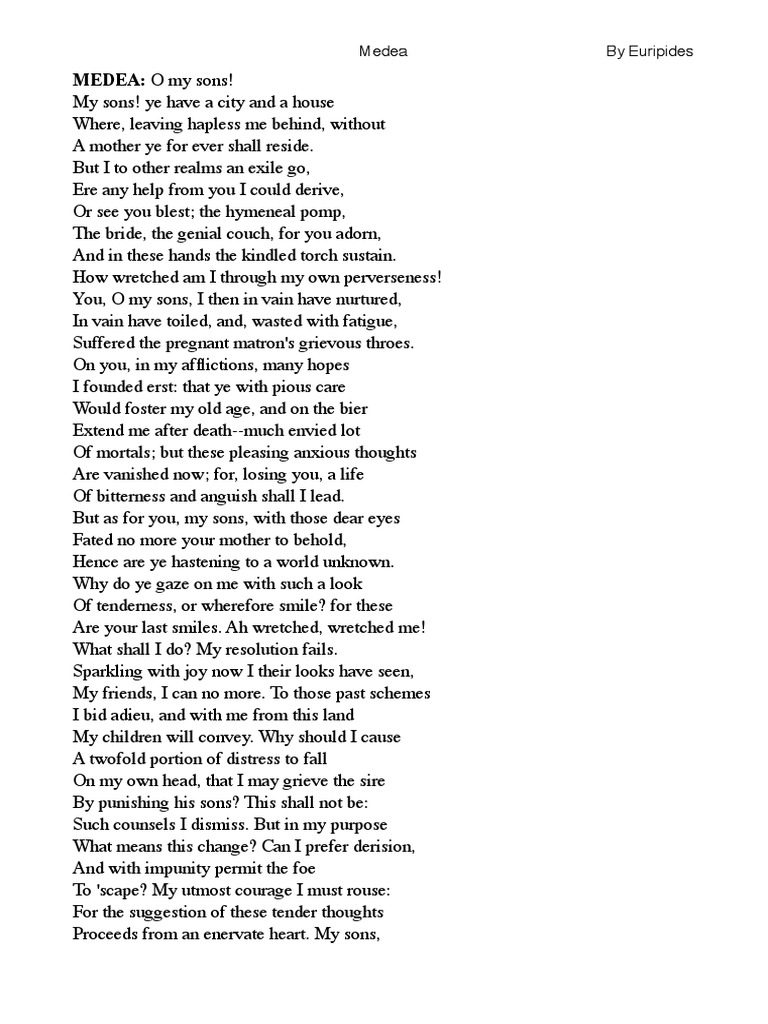 A Mother's Anguish: Medea's Tragic Struggle Over Sacrificing Her ...