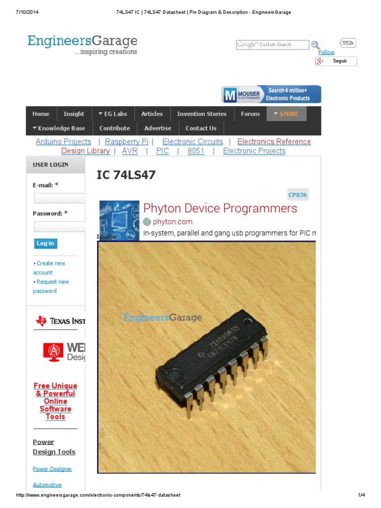 74LS47 Ic | PDF | Binary Coded Decimal | Electronics
