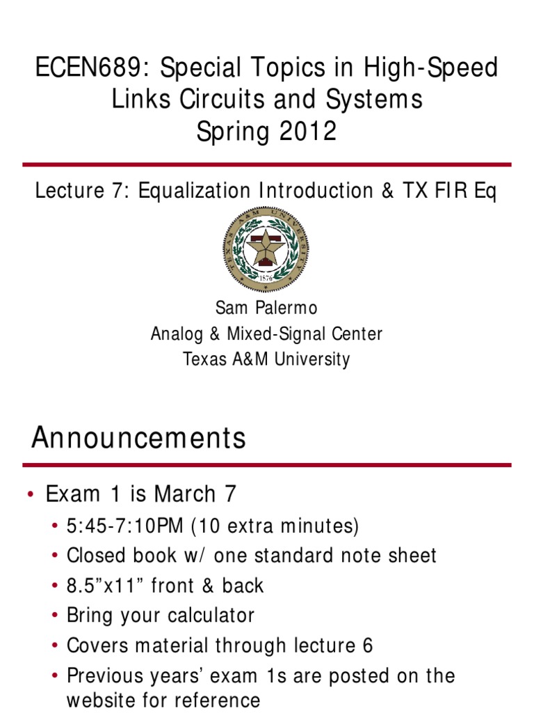 High-Speed TX FIR Equalization Overview | PDF | Equalization (Audio) | Electronic Filter