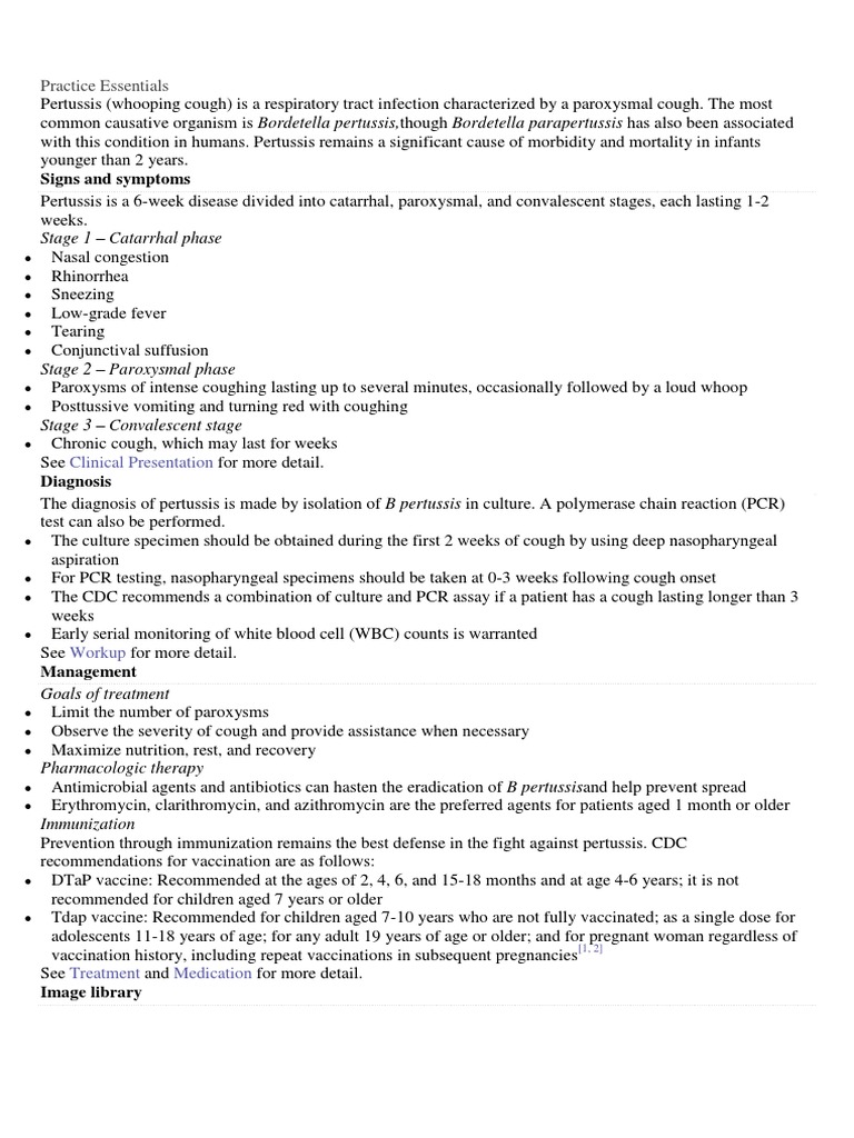 Signs and Symptoms: Stage 1 - Catarrhal Phase | PDF | Vaccines ...