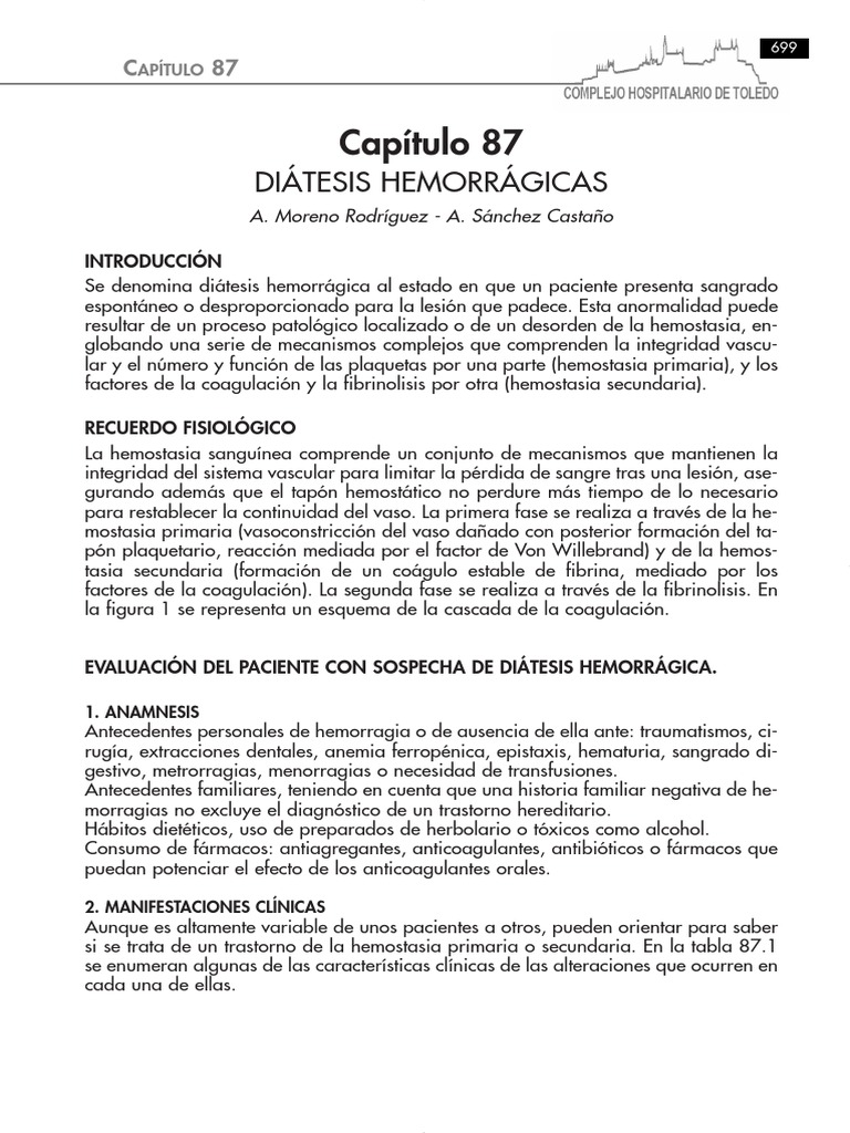 087 Diátesis Hemorragica PDF | PDF | Coagulación | Hemostasia