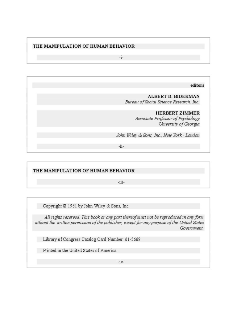 Human Manipulation | PDF | Interrogation | Experiment