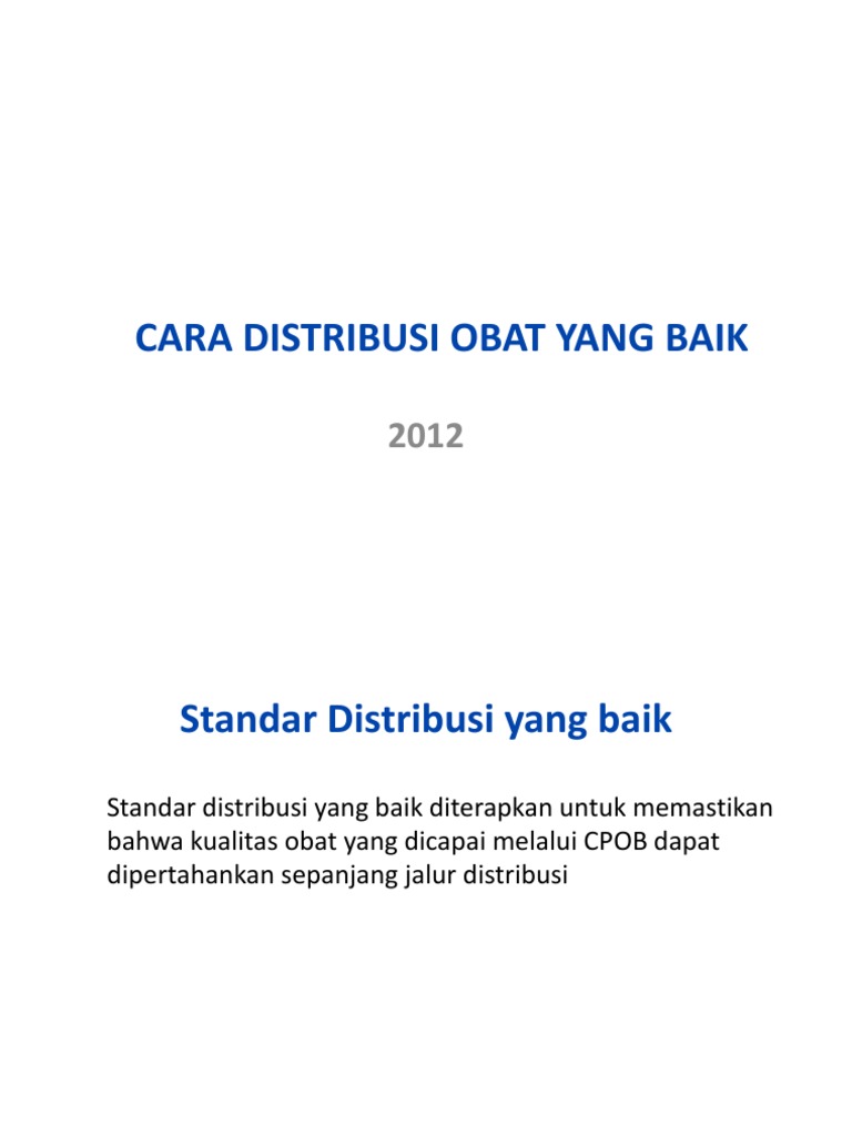Good Distribution Practice (2012) | PDF