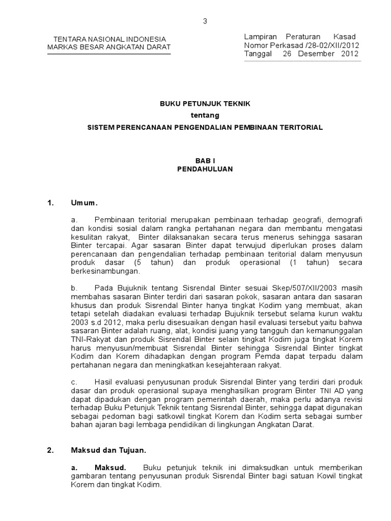 Panduan Penyusunan Sisrendal Binter | PDF