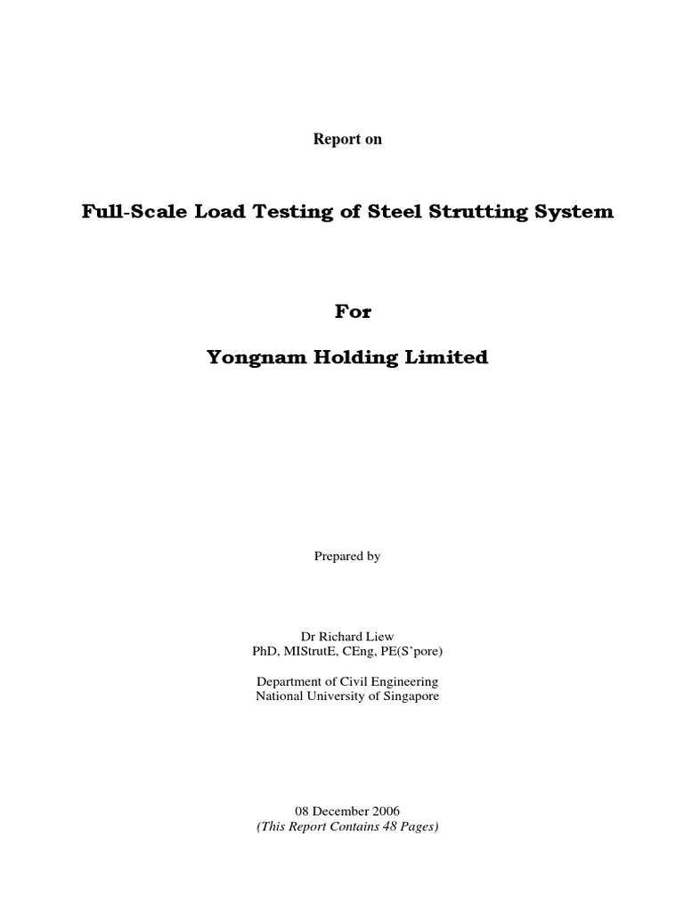 Strutting (Preloading Test) PDF | PDF | Buckling | Strength Of Materials