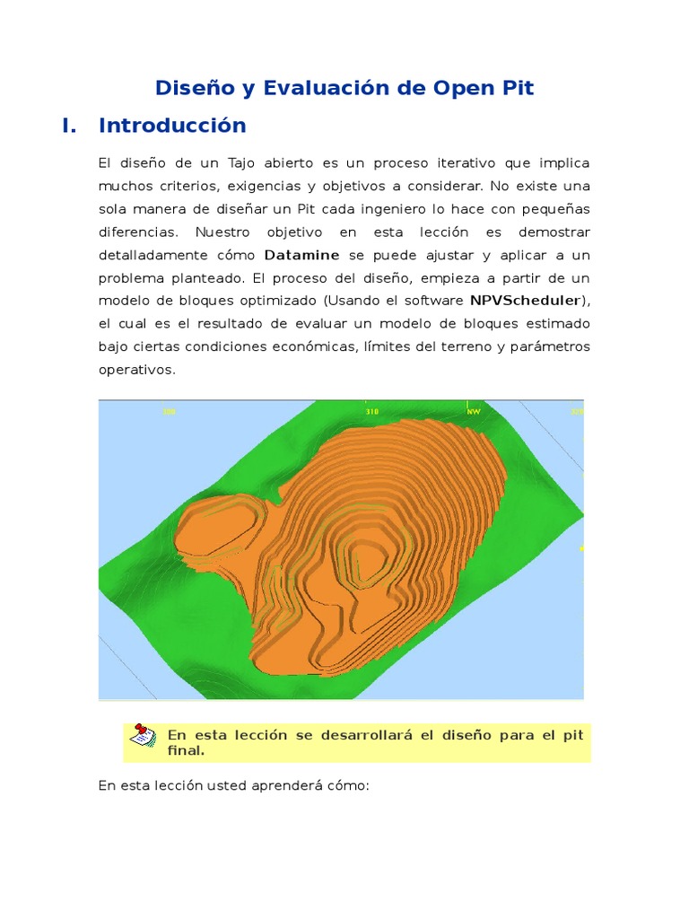 Diseño de Open Pit | PDF | Software | Informática y tecnología de la ...