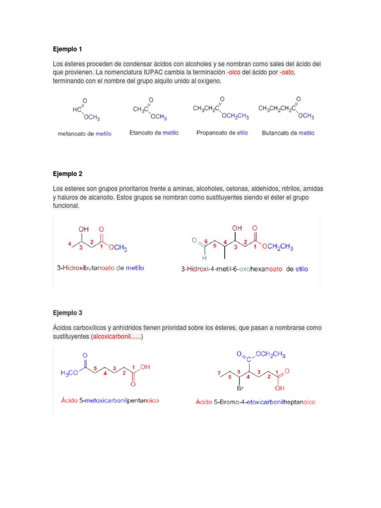 Ejemplos de Esteres Formulas | PDF