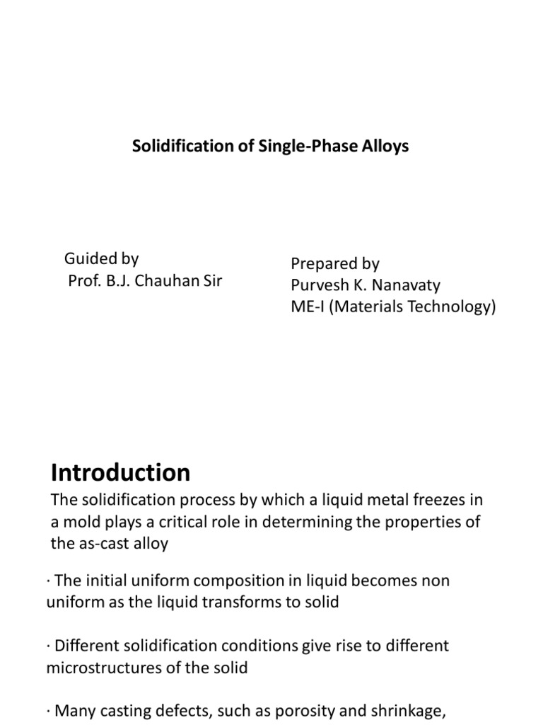Solidification of Single-Phase Alloys - 2007 | PDF | Casting ...