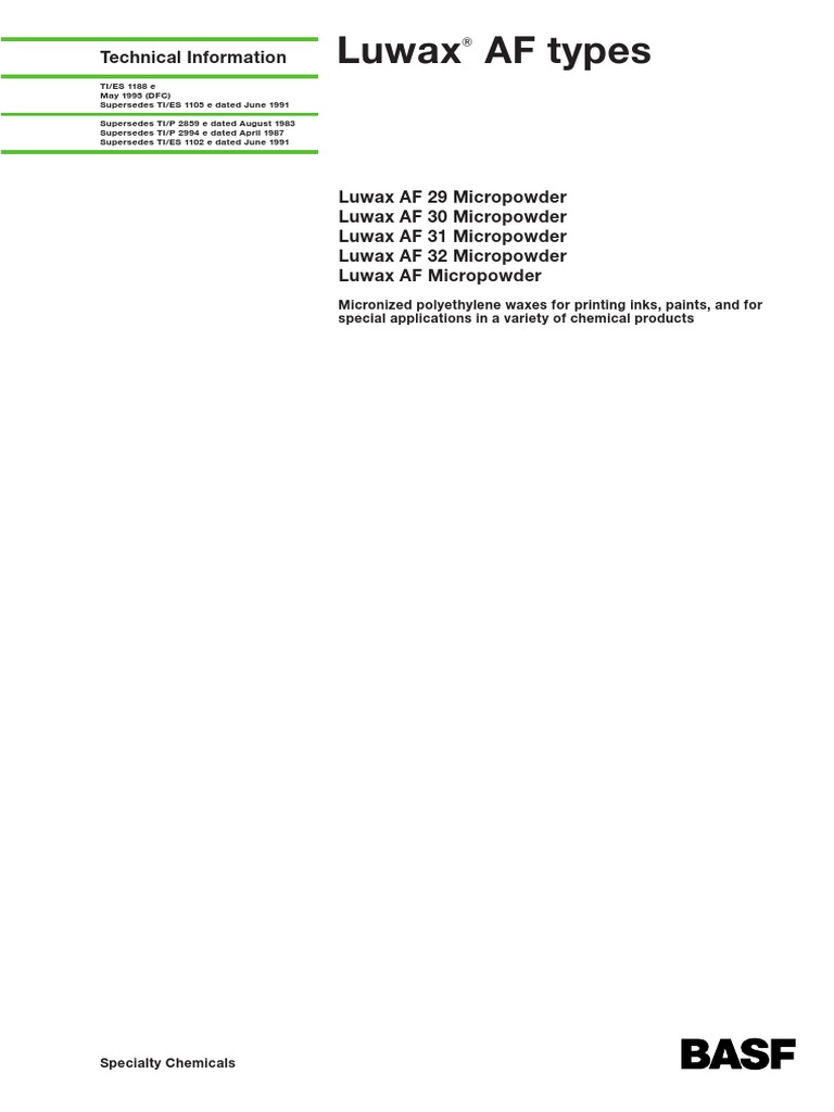 Luwax AF Types Details | PDF