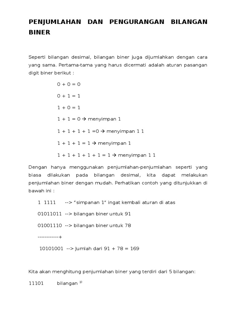 Operasi Biner | PDF
