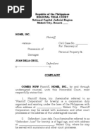 Sample Complaint For Replevin | PDF | Plaintiff | Complaint