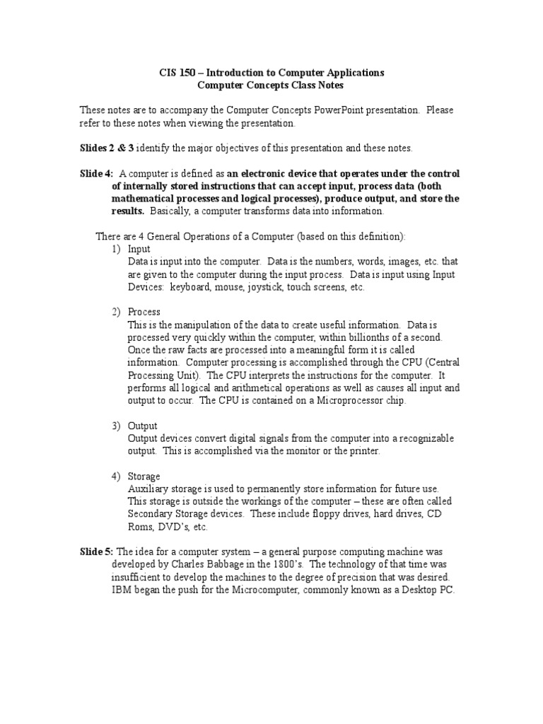 1) Computer Concepts Notes | Descargar gratis PDF | World Wide Web ...