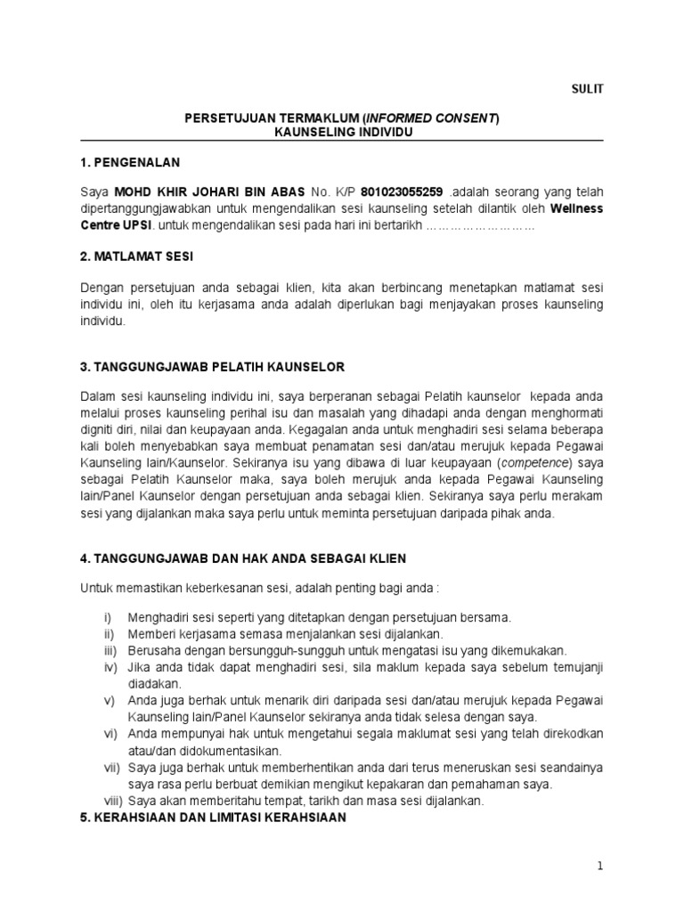 Contoh Inform Consent | PDF