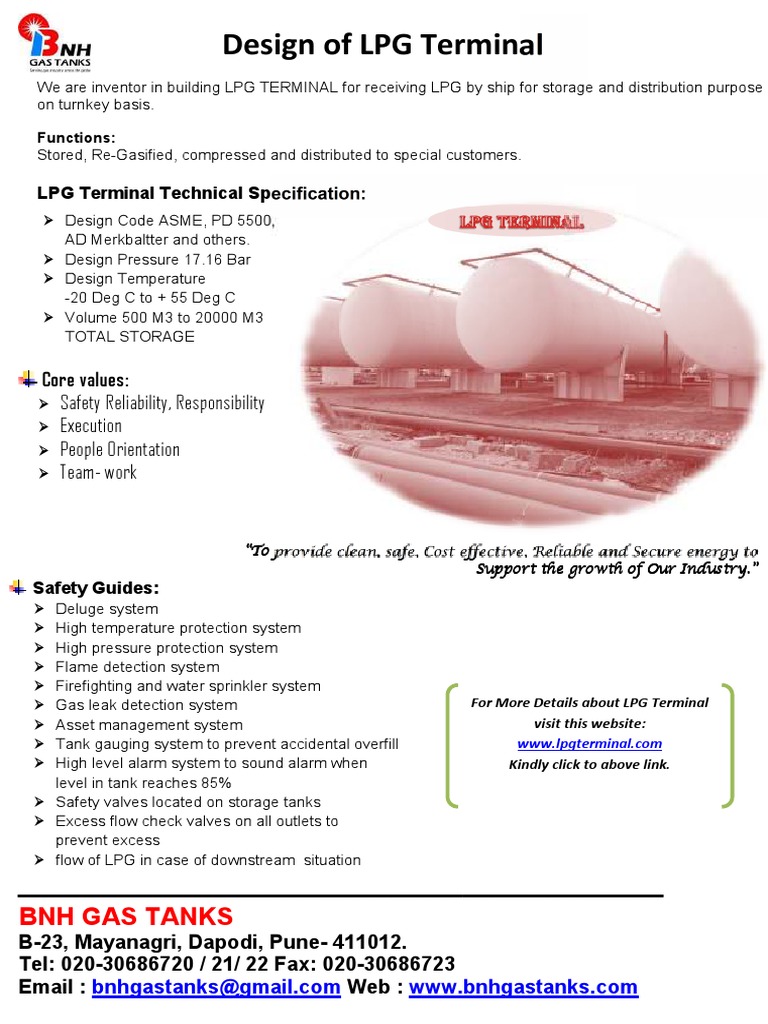 LPG Terminal Design and Specifications | PDF