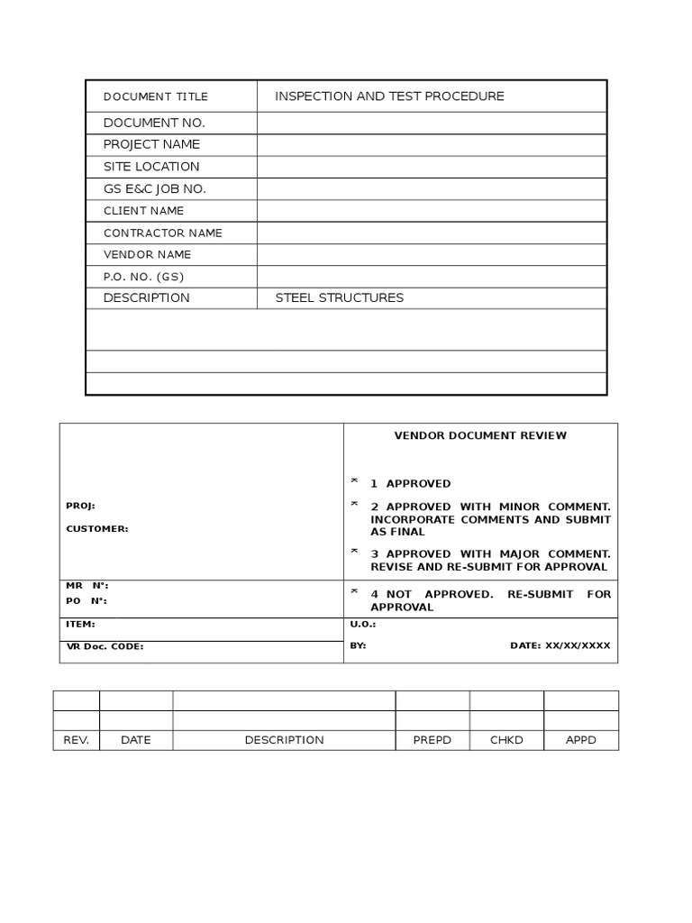 Inspection and Test Procedure | Welding | Specification (Technical ...