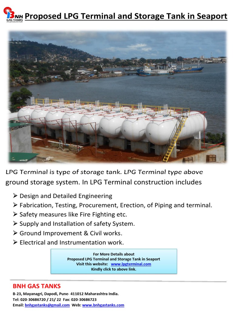 Proposed LPG Terminal and Storage Tank in Seaport | PDF