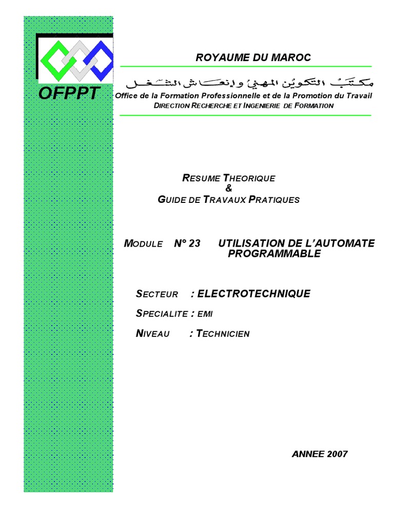 m23 Utilisation de L Automate Programmable-Ge-Emi | PDF | Programme ...