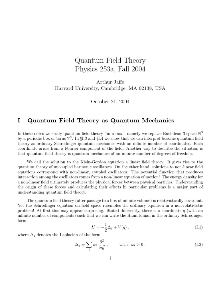 Quantum Field Theory Basics | PDF | Quantum Field Theory | Eigenvalues ...