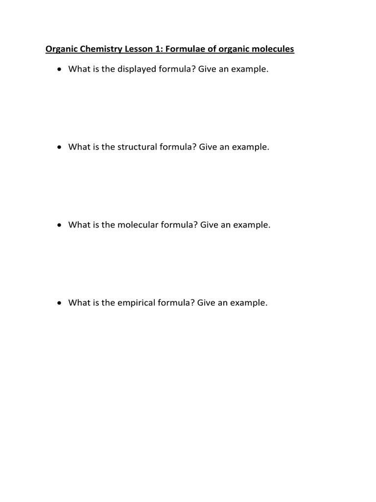 Organic Chemistry Lesson 1 Loq | PDF