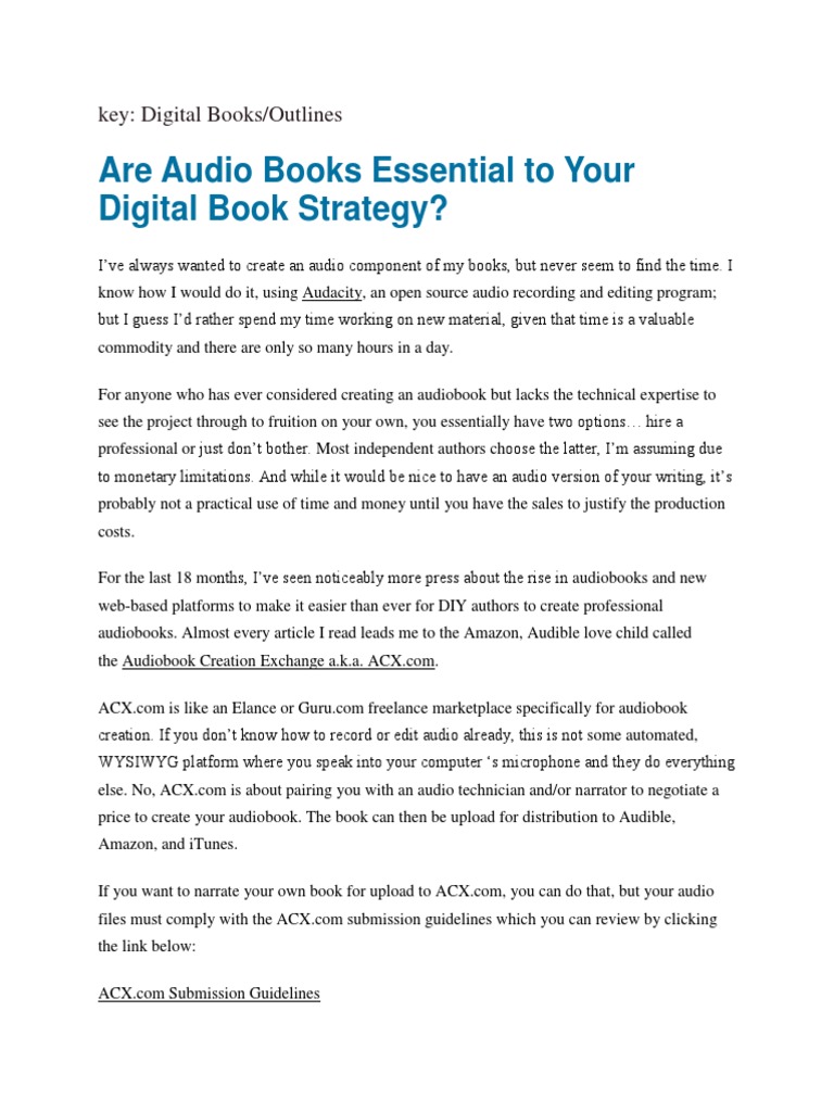 Audiobooks: Essential for Digital Strategy? | PDF | Audiobook | Books