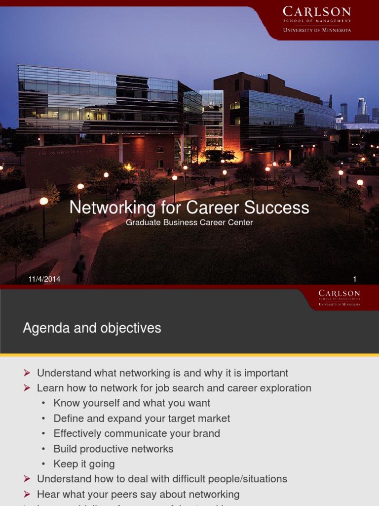 Networking For Career Success | PDF | Organizational Culture | Employment