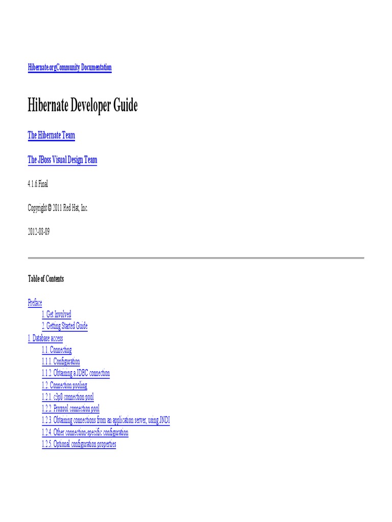 Hibernate Developer Guide | PDF | Relational Database | Databases Hibernate Developer Guide | PDF | Relational Database | Databases