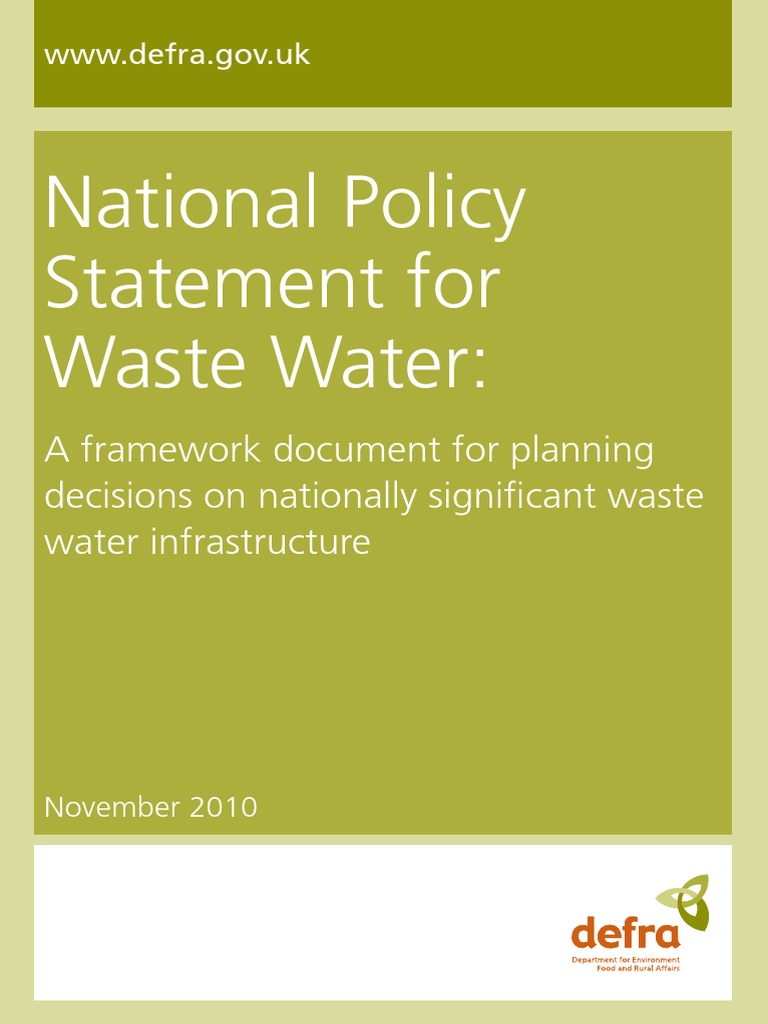 2010 Gov Statement On Waste Water Treatment Plan For UK | PDF ...
