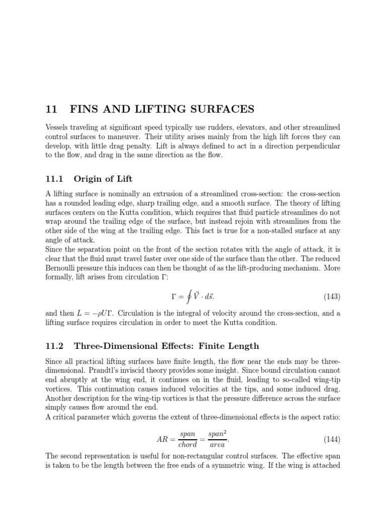 Fins and lifting surfaces theory | PDF | Lift (Force) | Drag (Physics)