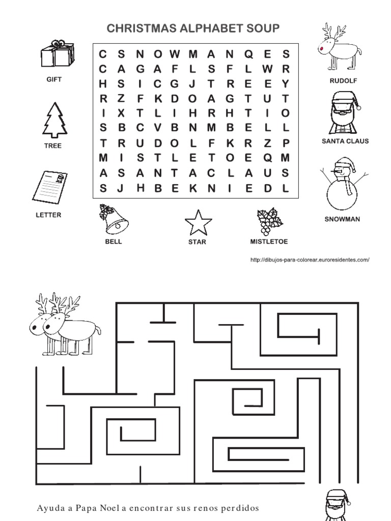 Sopa Letras Navidad Ingles | PDF